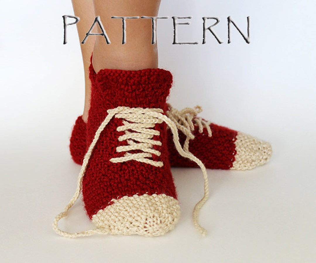 Pattern Knitted Sneaker Slippers - Etsy