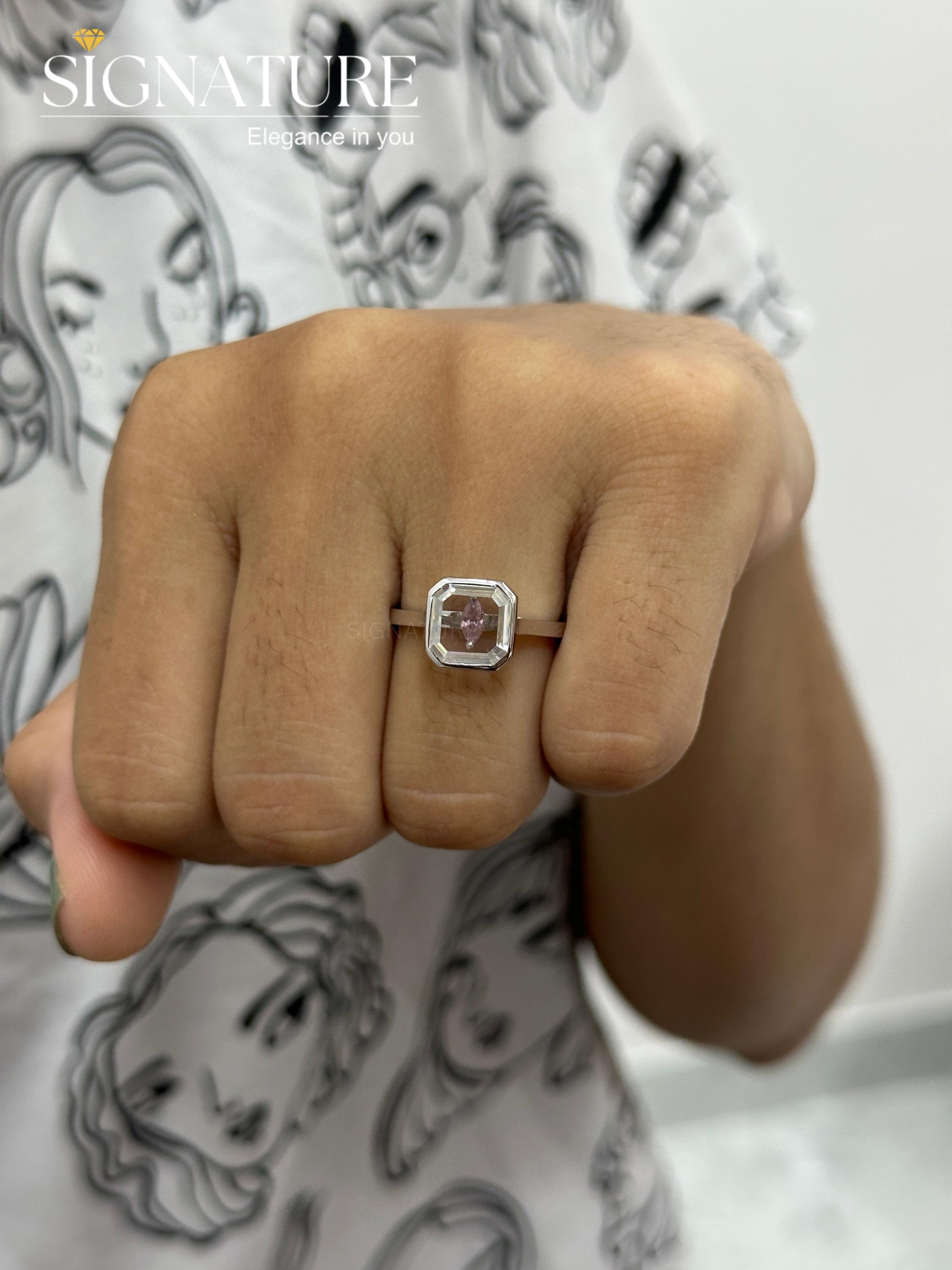 Portrait Cut Square Lab Grown Diamond Ring | Unique Ring Promise Ring ...