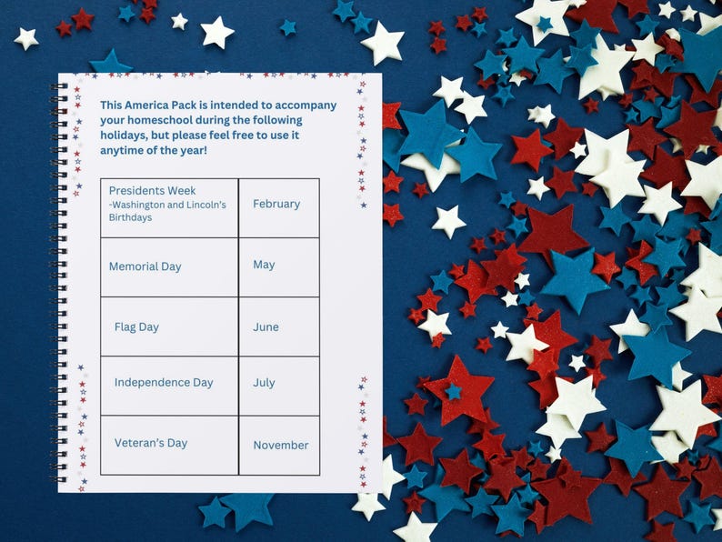 America Packet – 4th of July Printable Activities for Homeschool ...