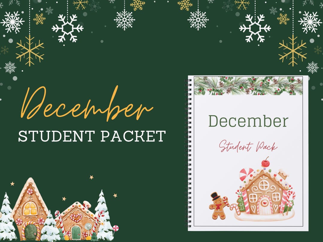 December Homeschool Packet | Christmas Printable Worksheets | Reading ...