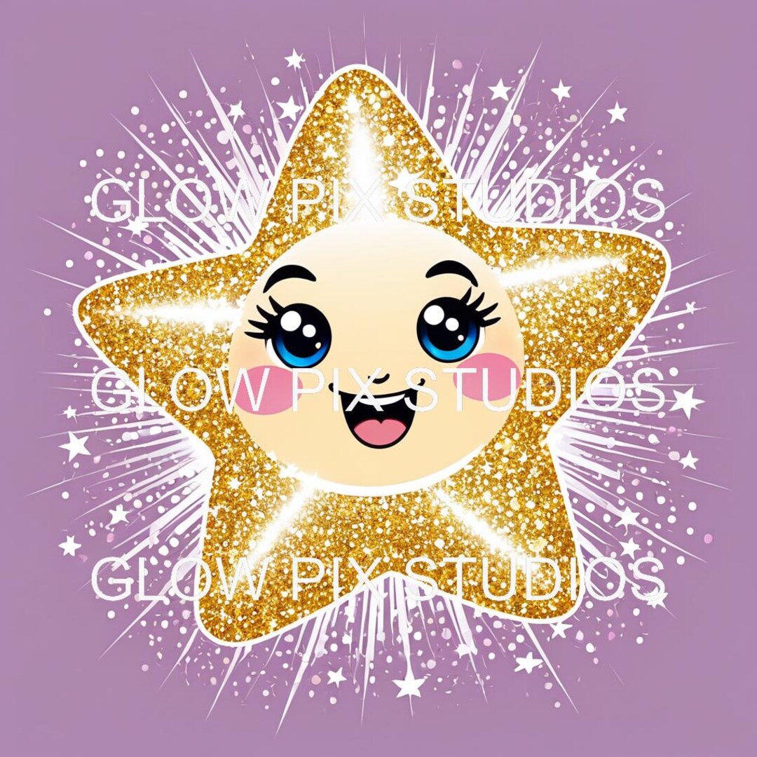 50 Joyful Kawaii Star Bright Sparkles Clipart Bundle | EPS, PNG, JPG ...