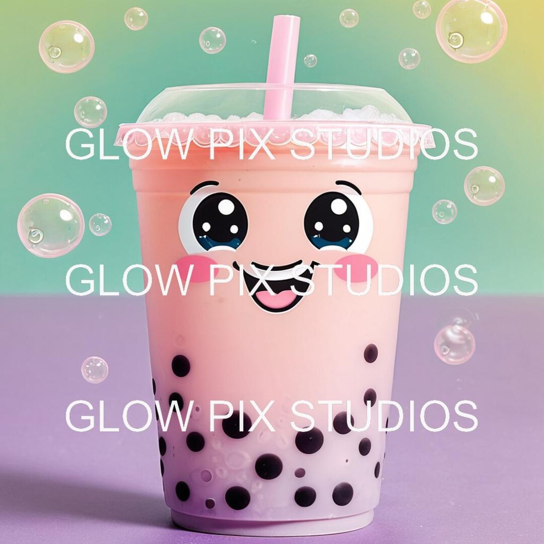 50 Bubble Tea Mascot Big Smile Bubbles Clipart Bundle | EPS, PNG, JPG ...