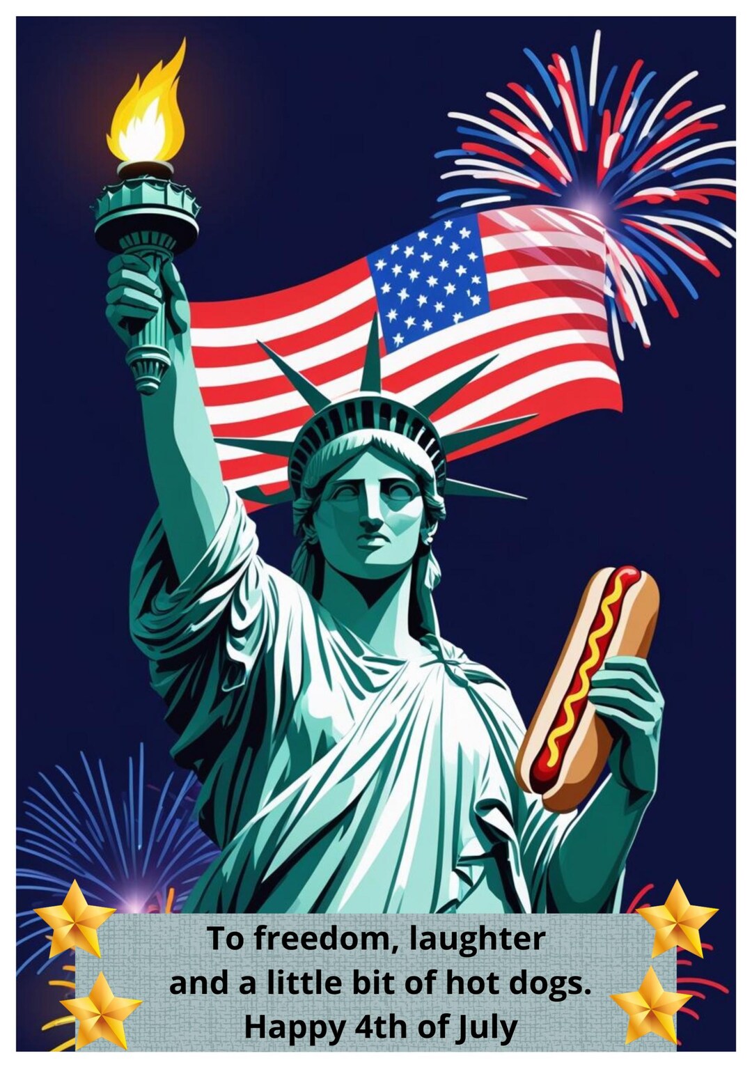 Happy 4th of July – Patriotic Printable Greeting Card - Etsy