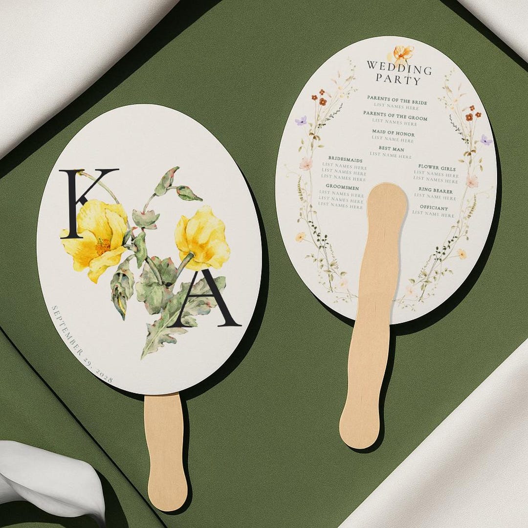 Custom Hand Fan Favors, Personalized Hand Fan Wedding Table Markers ...