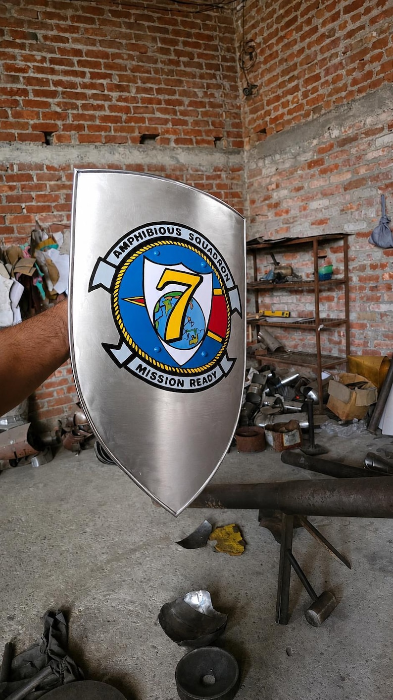 Personalized Steel Medieval Shield Custom Family Crest Wall Decor ...