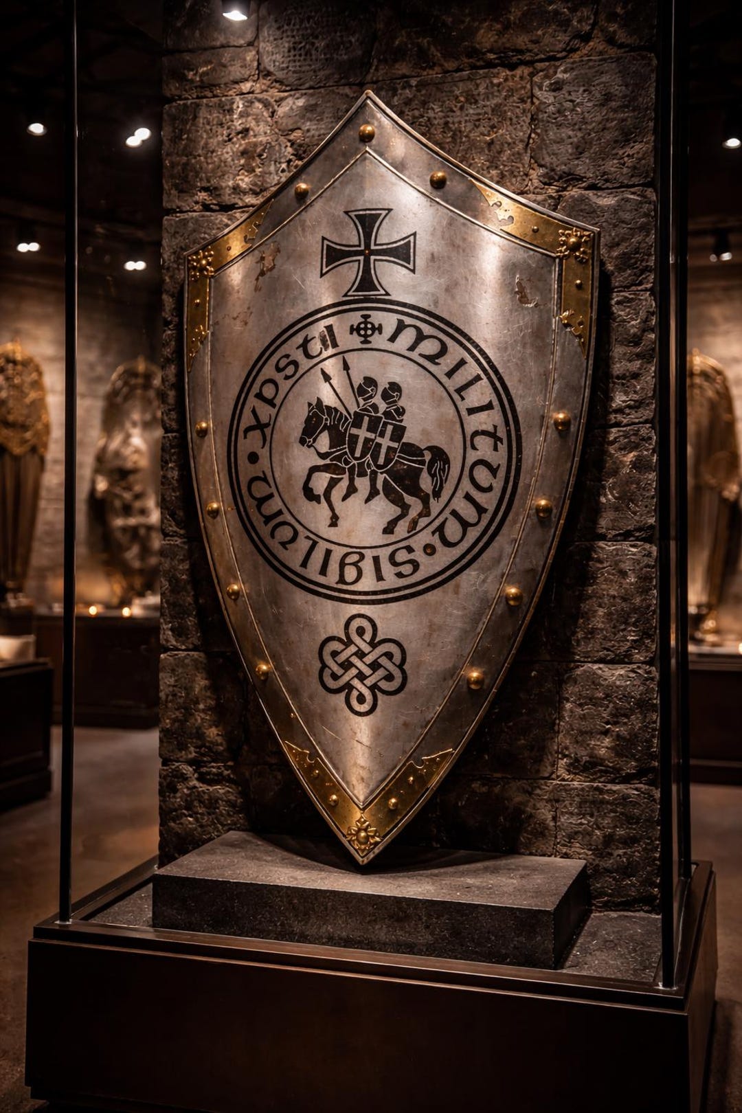 Personalized Templar Knight Shield, Custom Engraved Metal Wall Decor ...