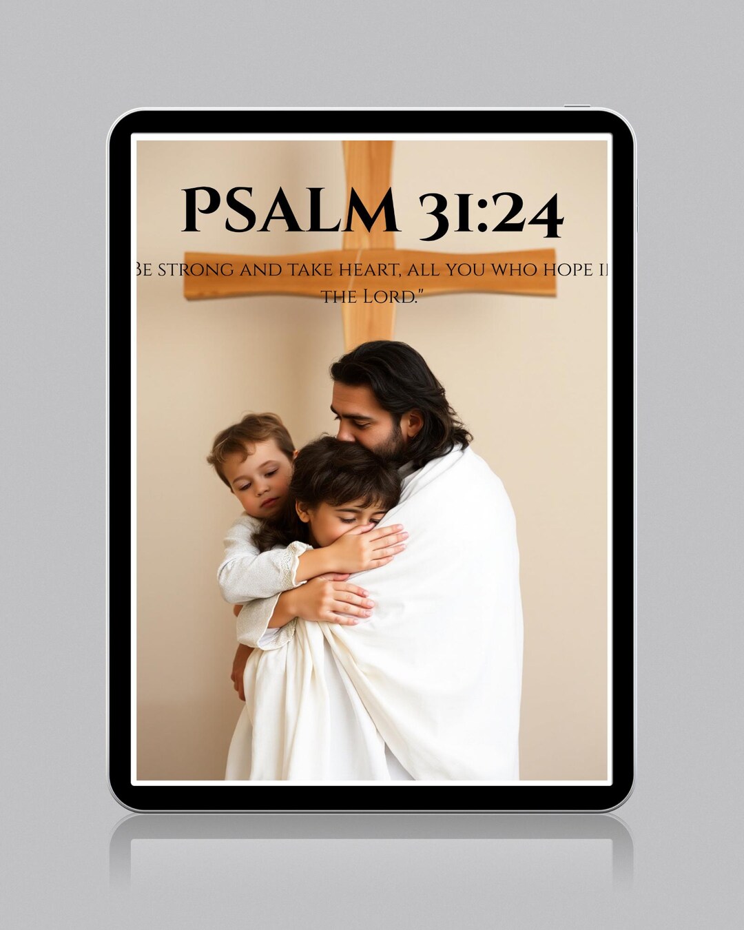 Psalm 31:24 Bible Verse Wall Art | Be Strong and Take Heart | Christian ...