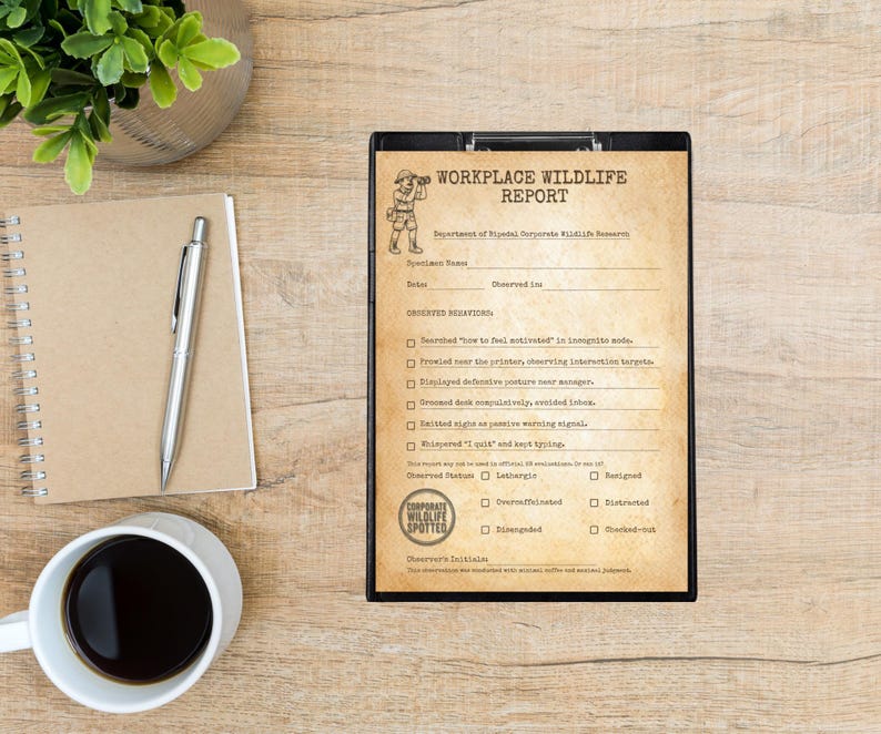 Funny Printable Office Report | Gag Observation Form | A4 PDF ...