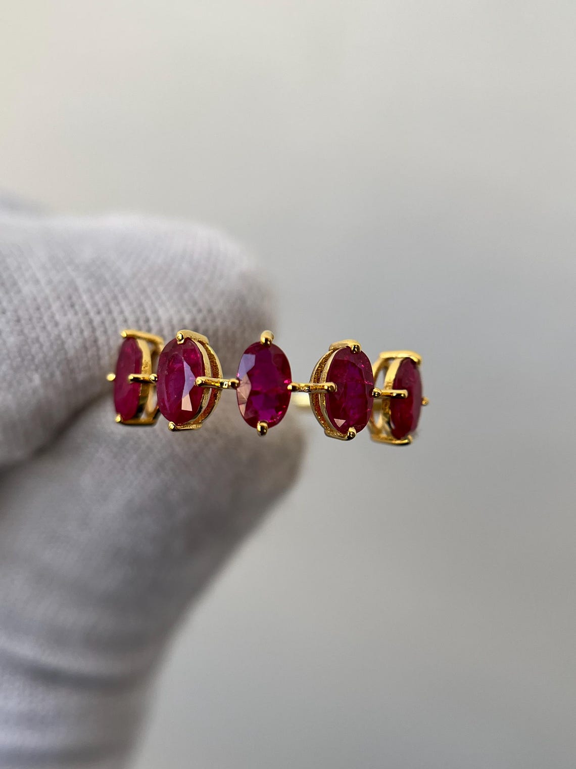 Vintage Ruby Ring, Five Stone Ruby Ring, Ruby Engagement Ring, 14k ...