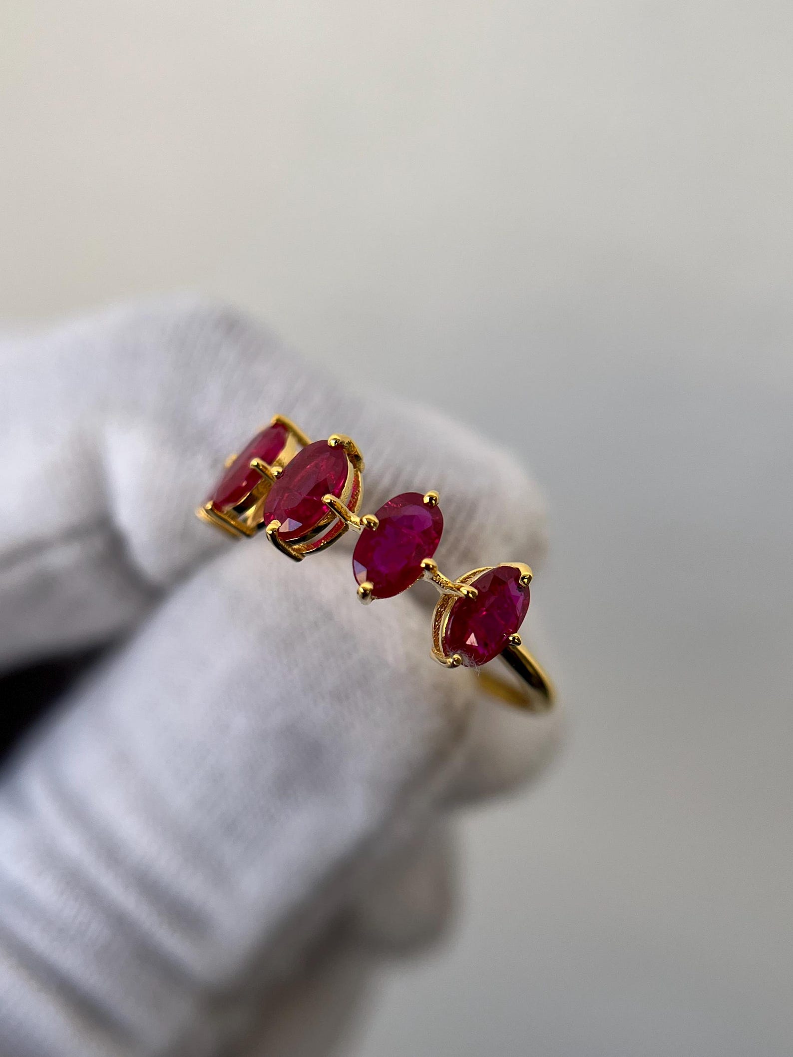 Vintage Ruby Ring, Five Stone Ruby Ring, Ruby Engagement Ring, 14k ...