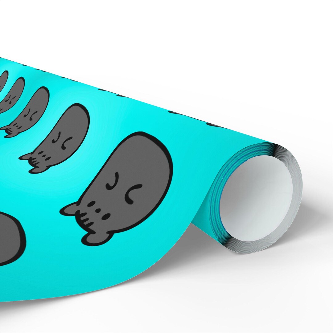 Cute Rat Wrapping Paper | Teal Cartoon Rat Gift Wrap | Funny Rodent ...