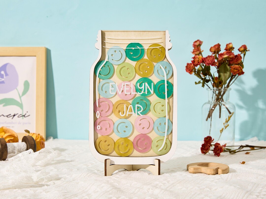 Custom Smiley Face Reward Jar,kids Chore Star Jar,chore Chart for Kids ...