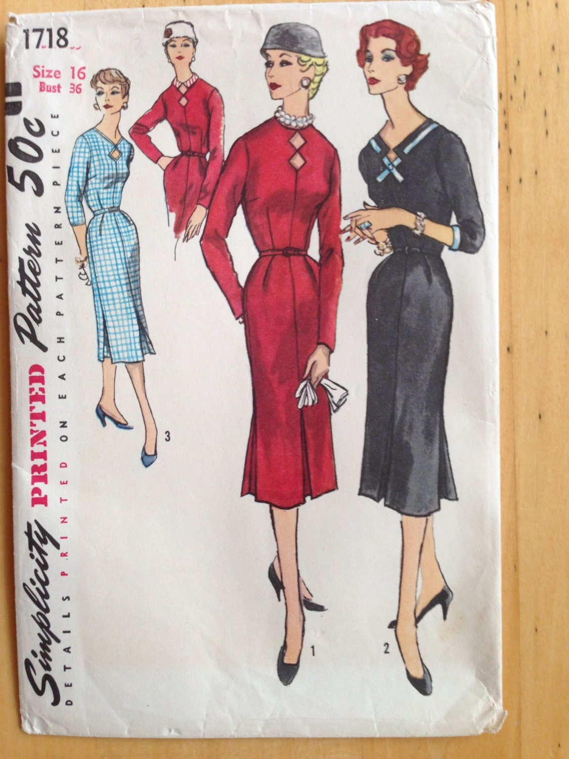 Simplicity 1718. Copyright 1956 - Etsy