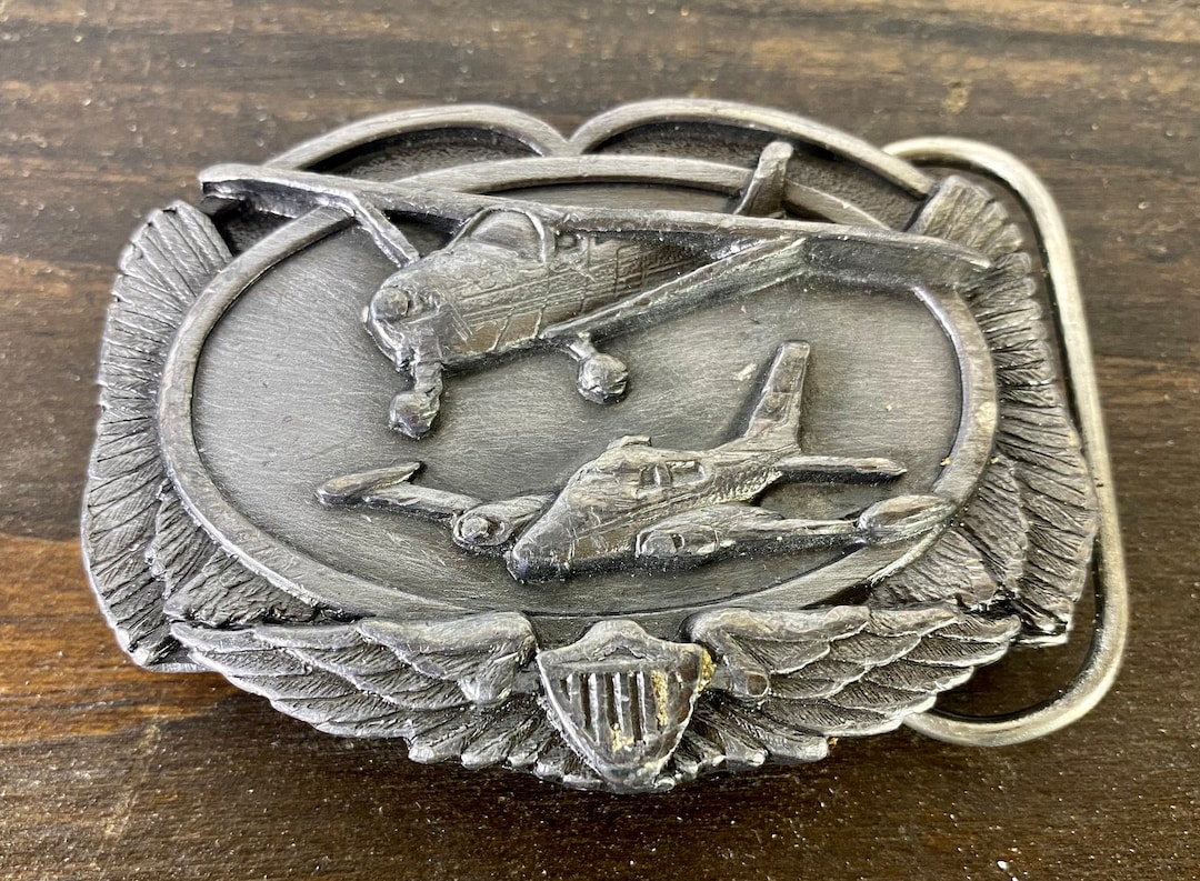 Plane / Pilot Siskiyou Pewter Belt Buckle - Vintage Belt Buckle - Mens ...