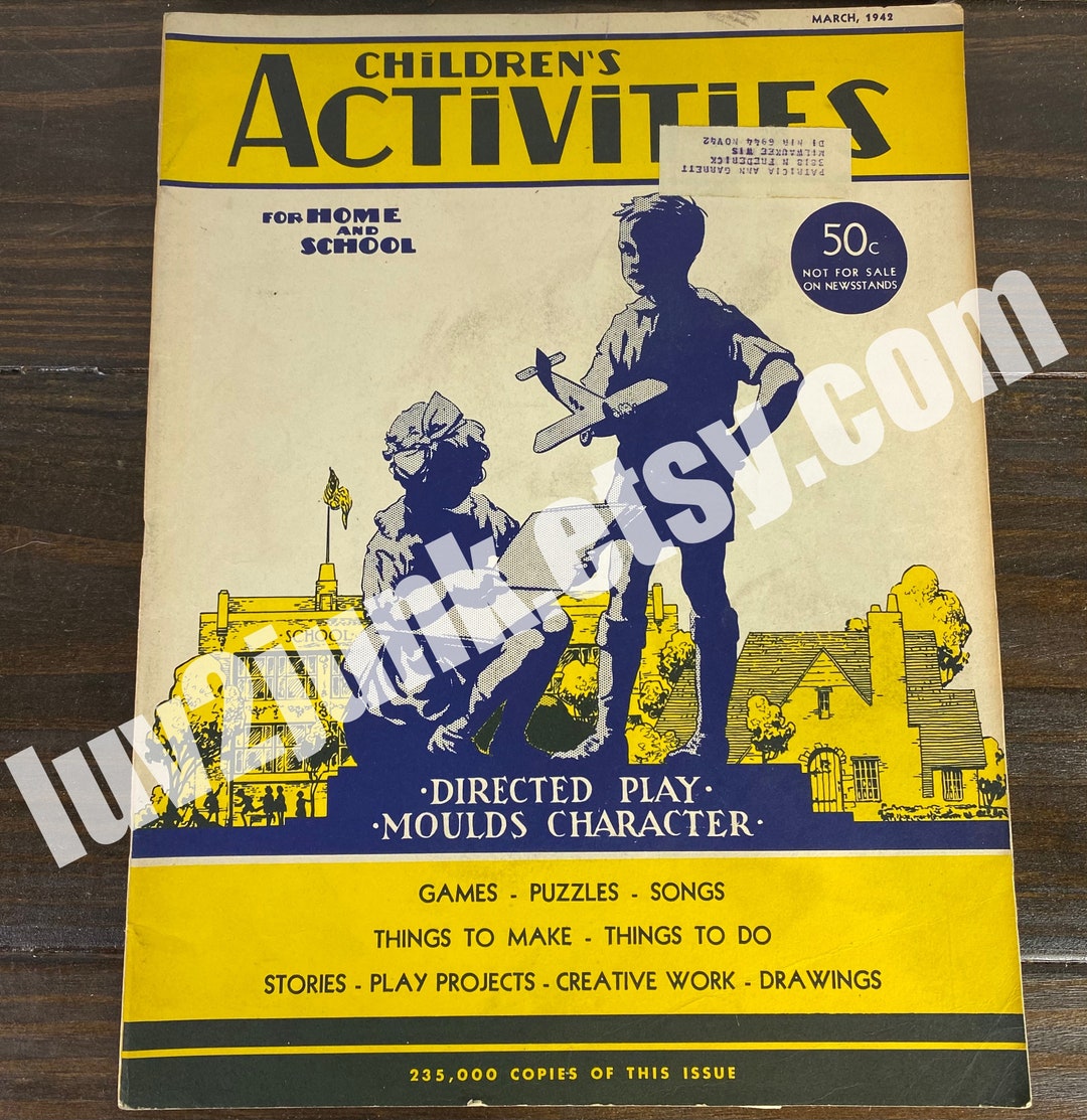 Children's ACTIVITIES Book - Vintage Activity Book - Kid's Activity ...