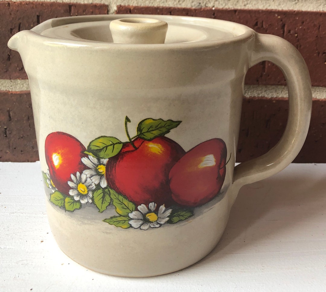 Pitcher Vintage Pottery Pitcher Kitchen Pitcher Apple - Etsy