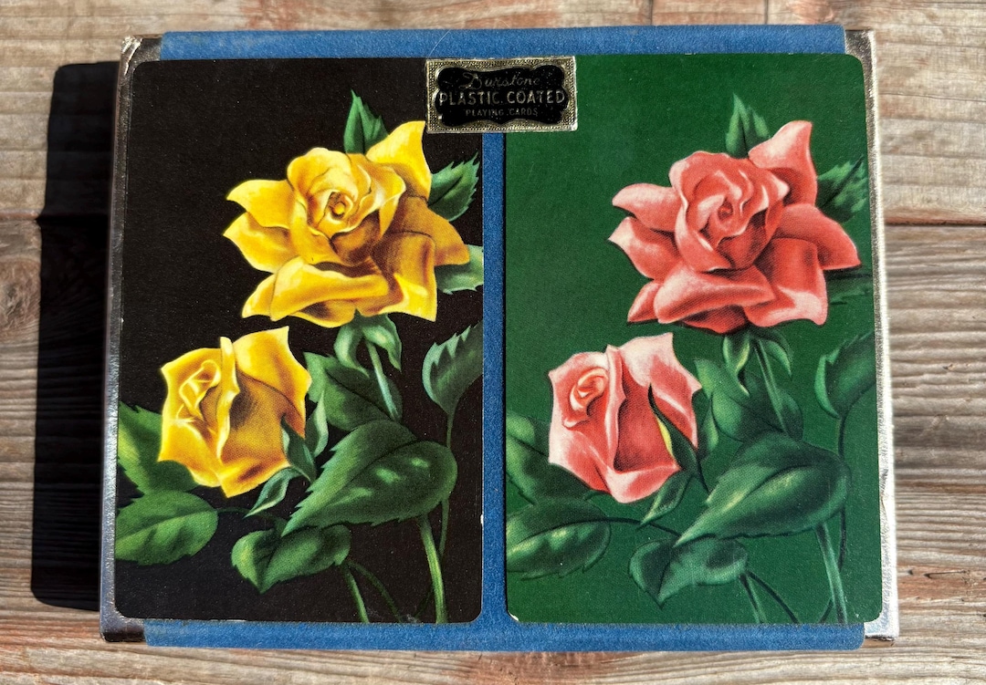 Rose Themed Playing Cards - Duratone Plastic Coated Playing Cards ...