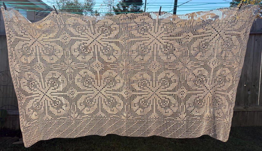 Handmade Throw - Vintage Handmade Crochet Throw - Vintage Blankets ...
