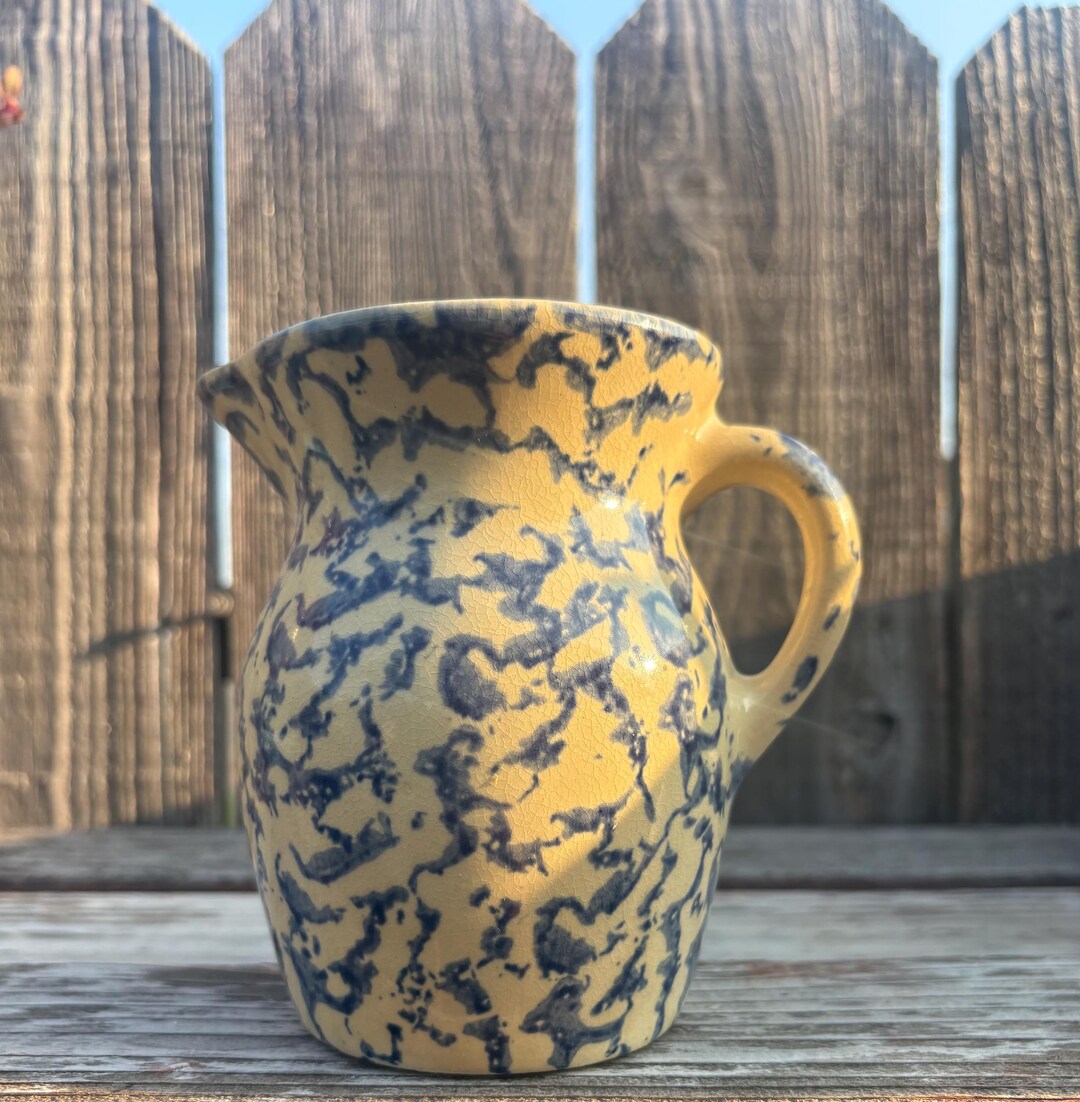 Blue Speckled Pitcher - Small Blue Speckled Creamer - Small Blue ...