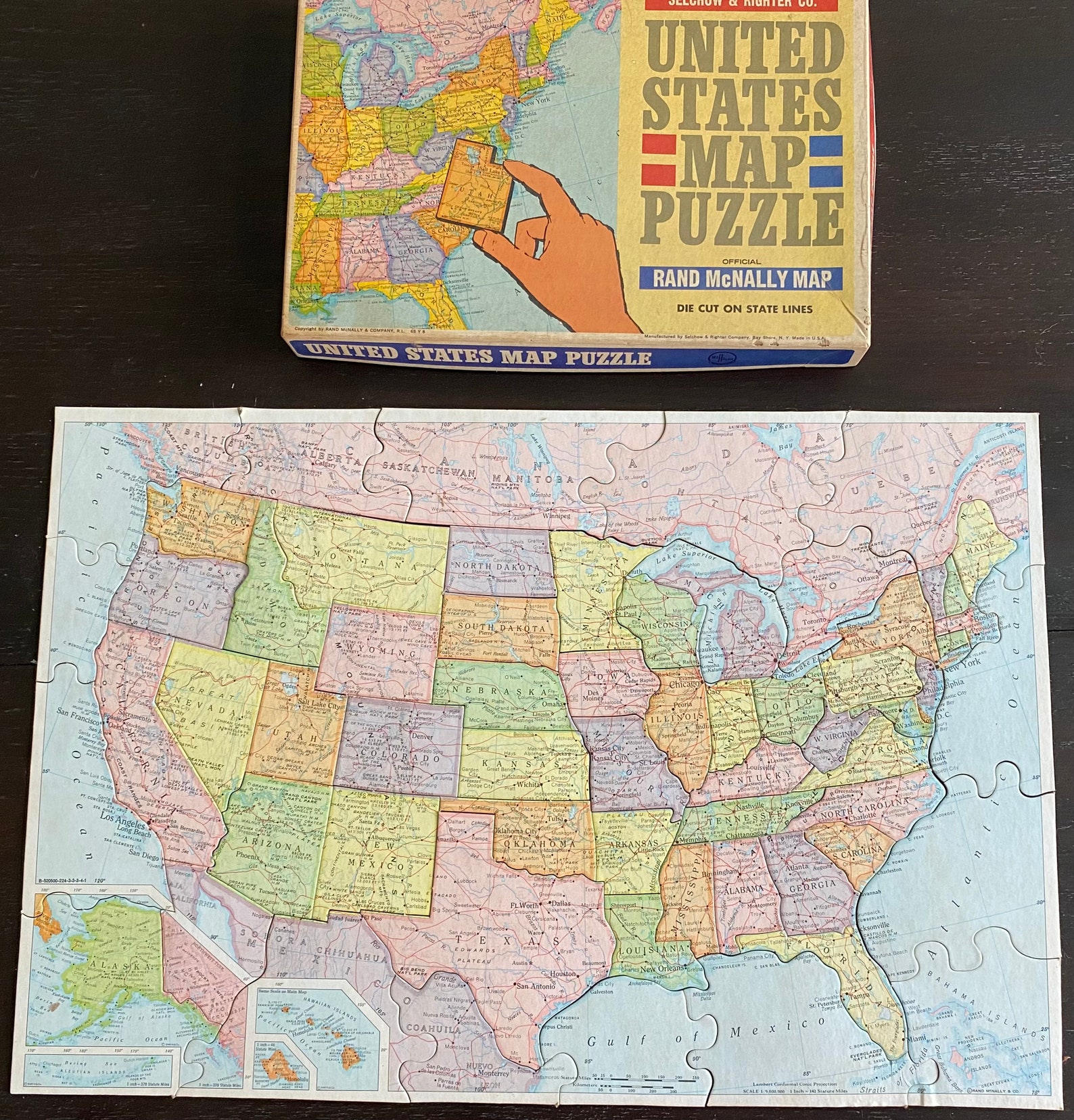 United States Flash Cards United States Map Puzzle Vintage - Etsy
