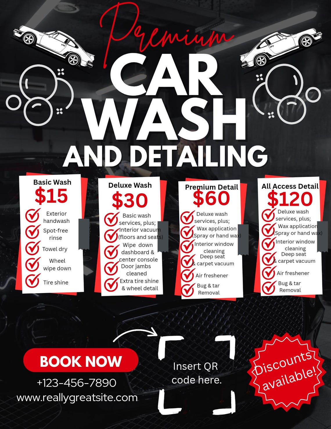 Auto Detailing Price Sheet, Auto Detailing Flyer, Auto Detailing, Auto ...