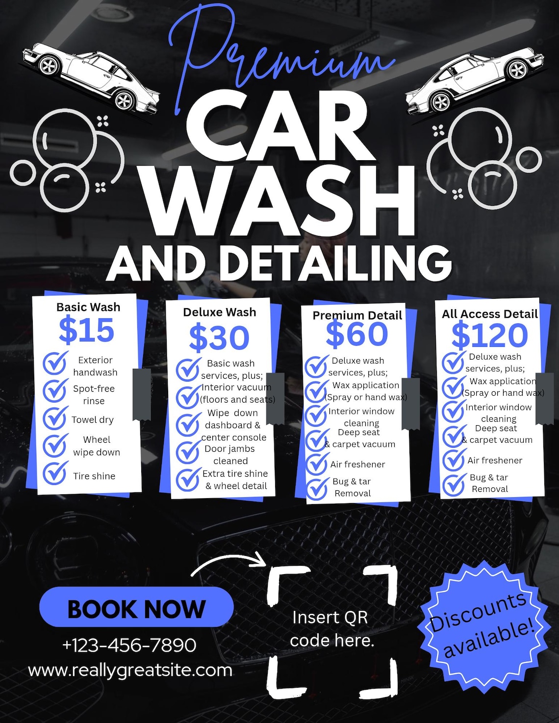 Auto Detailing Price Sheet, Auto Detailing Flyer, Auto Detailing, Auto ...