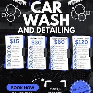 Auto Detailing Price Sheet, Auto Detailing Flyer, Auto Detailing, Auto ...