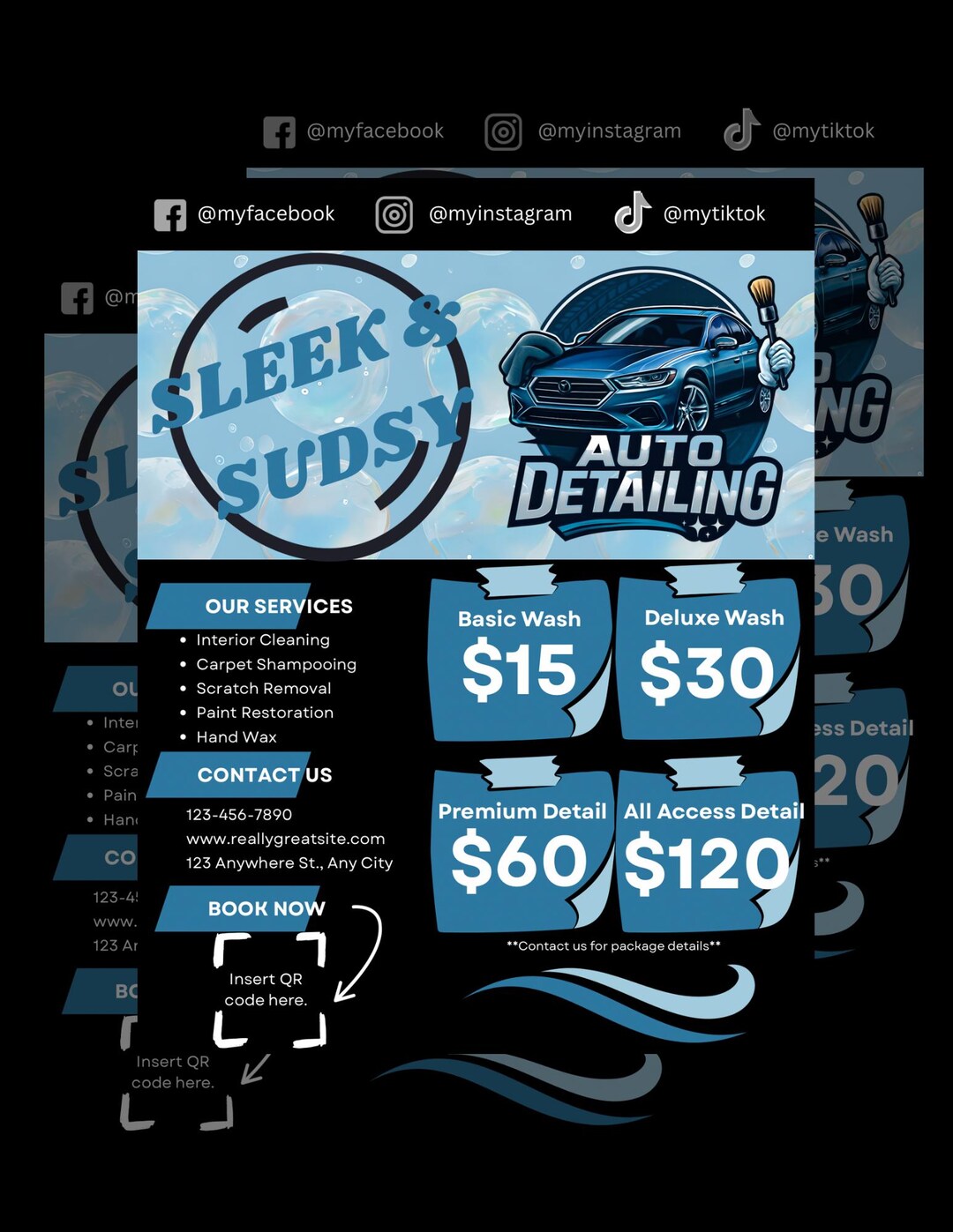 Auto Detailing Price Sheet, Auto Detailing Flyer, Auto Detailing, Auto ...