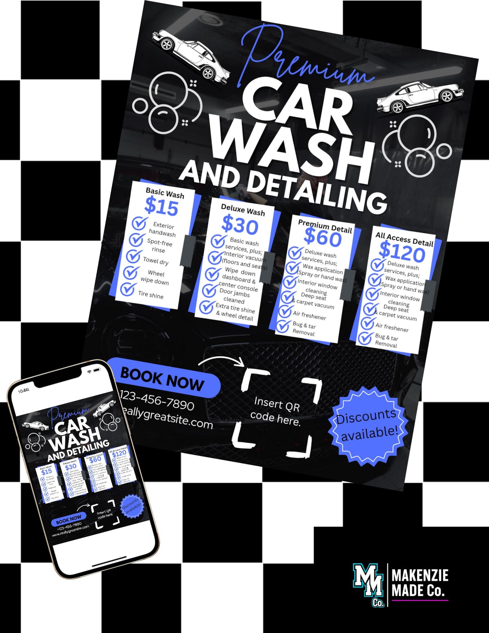 Auto Detailing Price Sheet, Auto Detailing Flyer, Auto Detailing, Auto ...