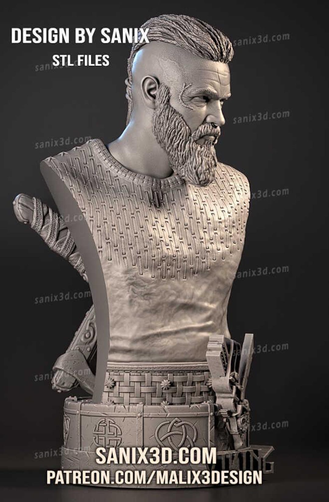Bust of Ragnar Lothbrok / Action Figure / TV Series / Resin / Vikings ...