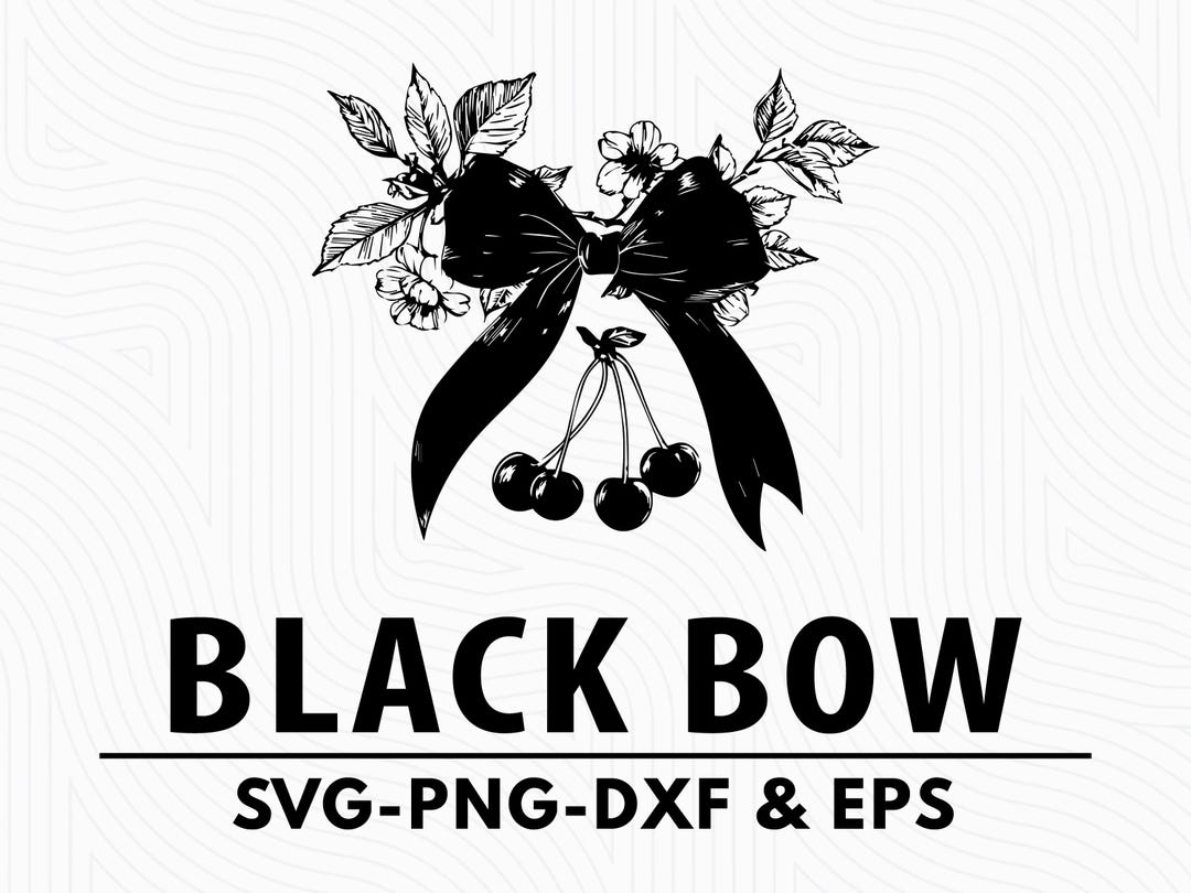 Silueta de lazo negro SVG PNG DXF Eps, lazo de cinta Clipart Vector ...