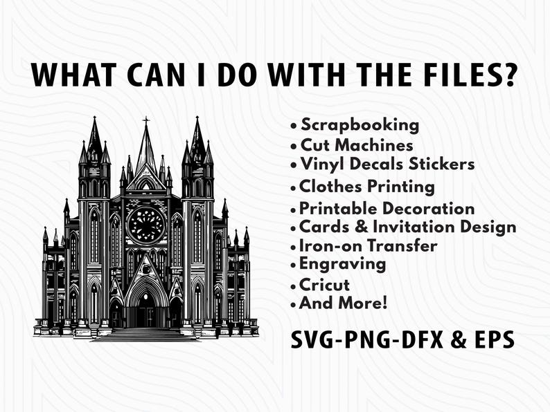 Gothic Cathedral SVG PNG DXF Eps | Medieval Architecture Clipart ...