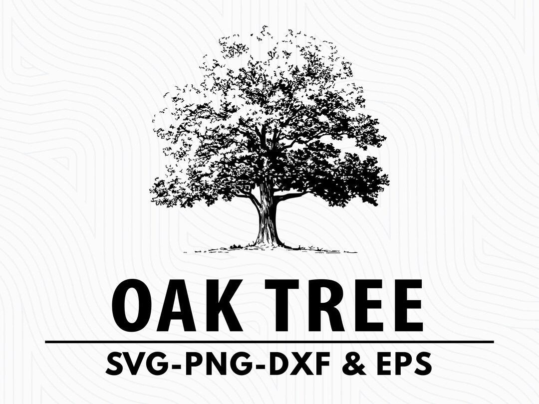 Oak Tree Silhouette SVG PNG DXF Eps, Nature Forest Plant Clipart Vector ...
