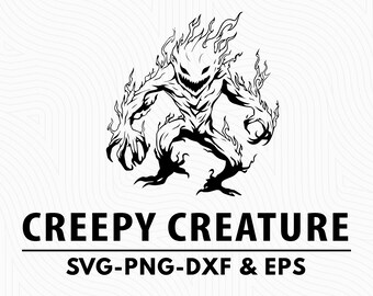 Cryptid Creatures SVG, Creature Silhouette SVG, Spooky PNG, Halloween ...