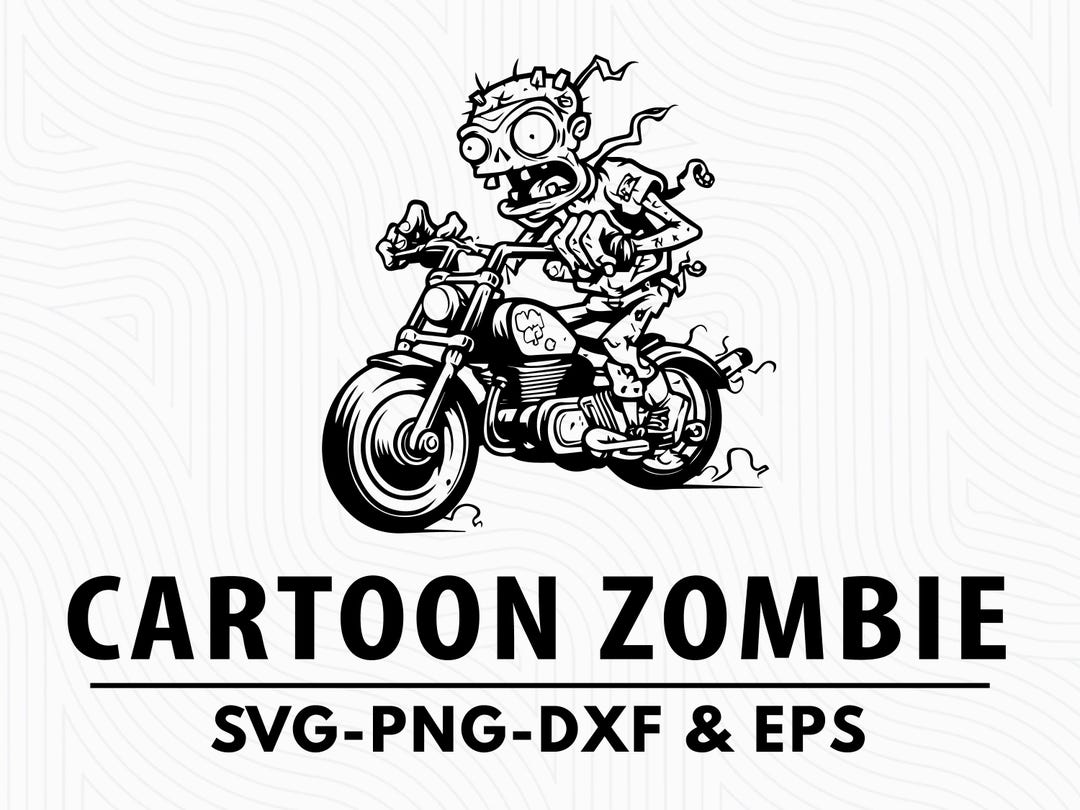Cartoon Zombie SVG PNG DXF Eps | Funny Halloween Clipart Vector ...
