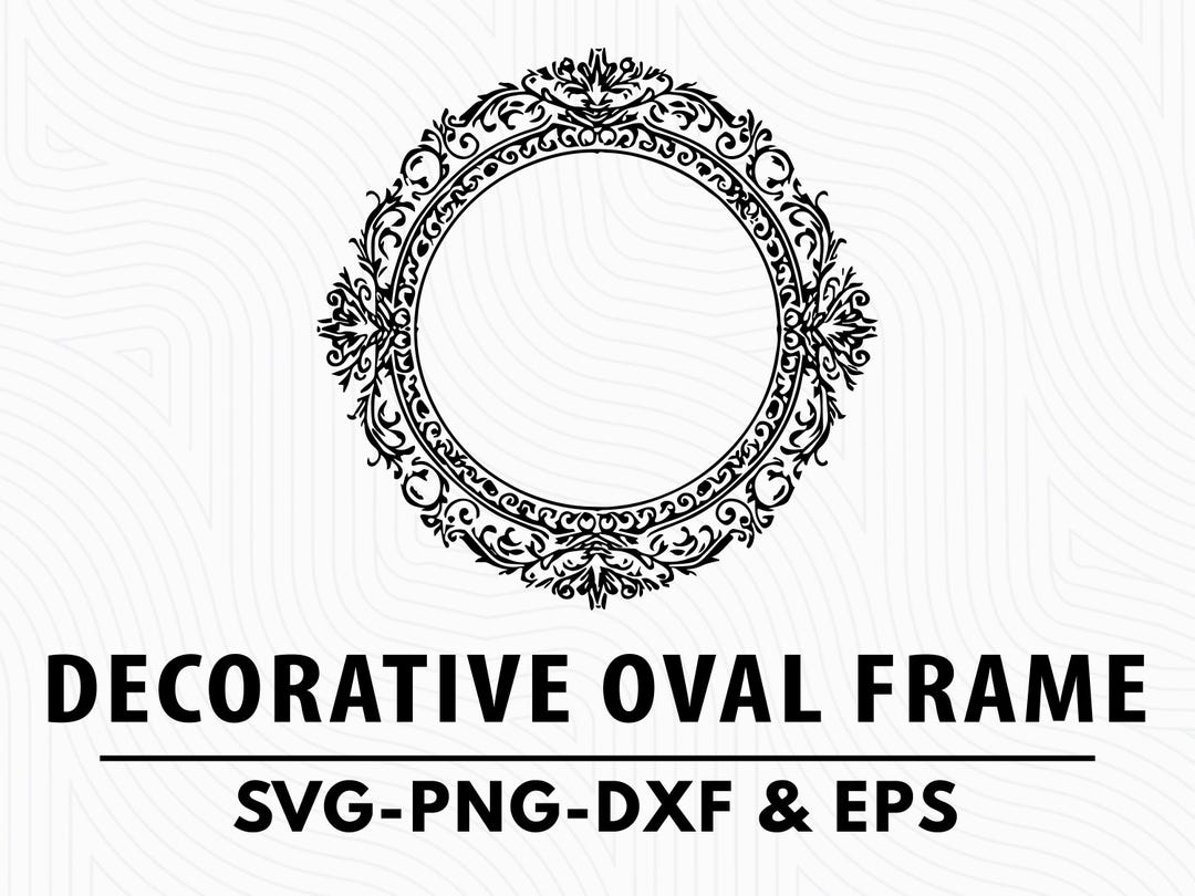Decorative Oval Frame SVG PNG DXF Eps, Vintage Border Clipart Vector ...