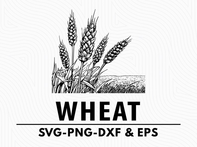 Wheat Silhouette SVG PNG DXF Eps | Farm Plant Grain Harvest Clipart ...