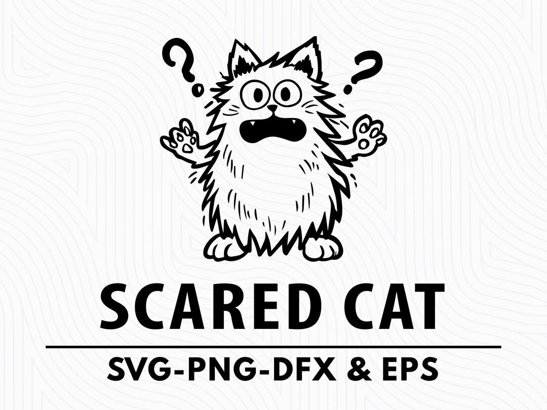 Scared Cat SVG PNG DXF Eps, Cat Silhouette, Halloween Black Cat Clipart ...