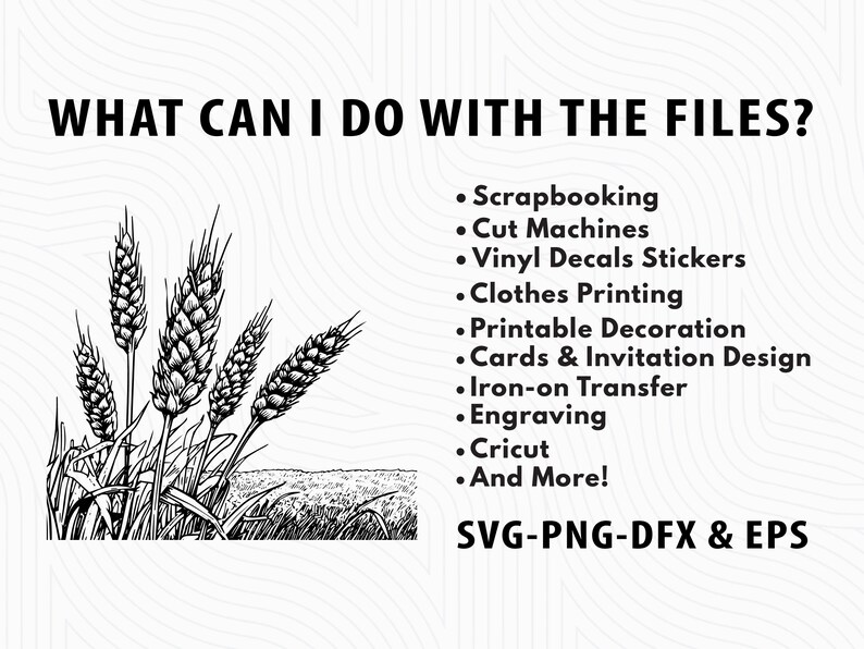 Wheat Silhouette SVG PNG DXF Eps | Farm Plant Grain Harvest Clipart ...