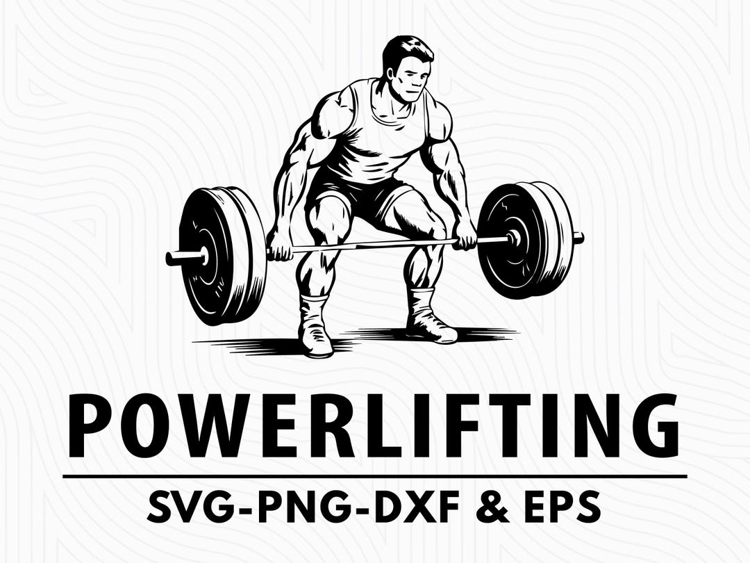 Powerlifting Barbell SVG: Gym Fitness Clipart Vector (digital Files) - Etsy