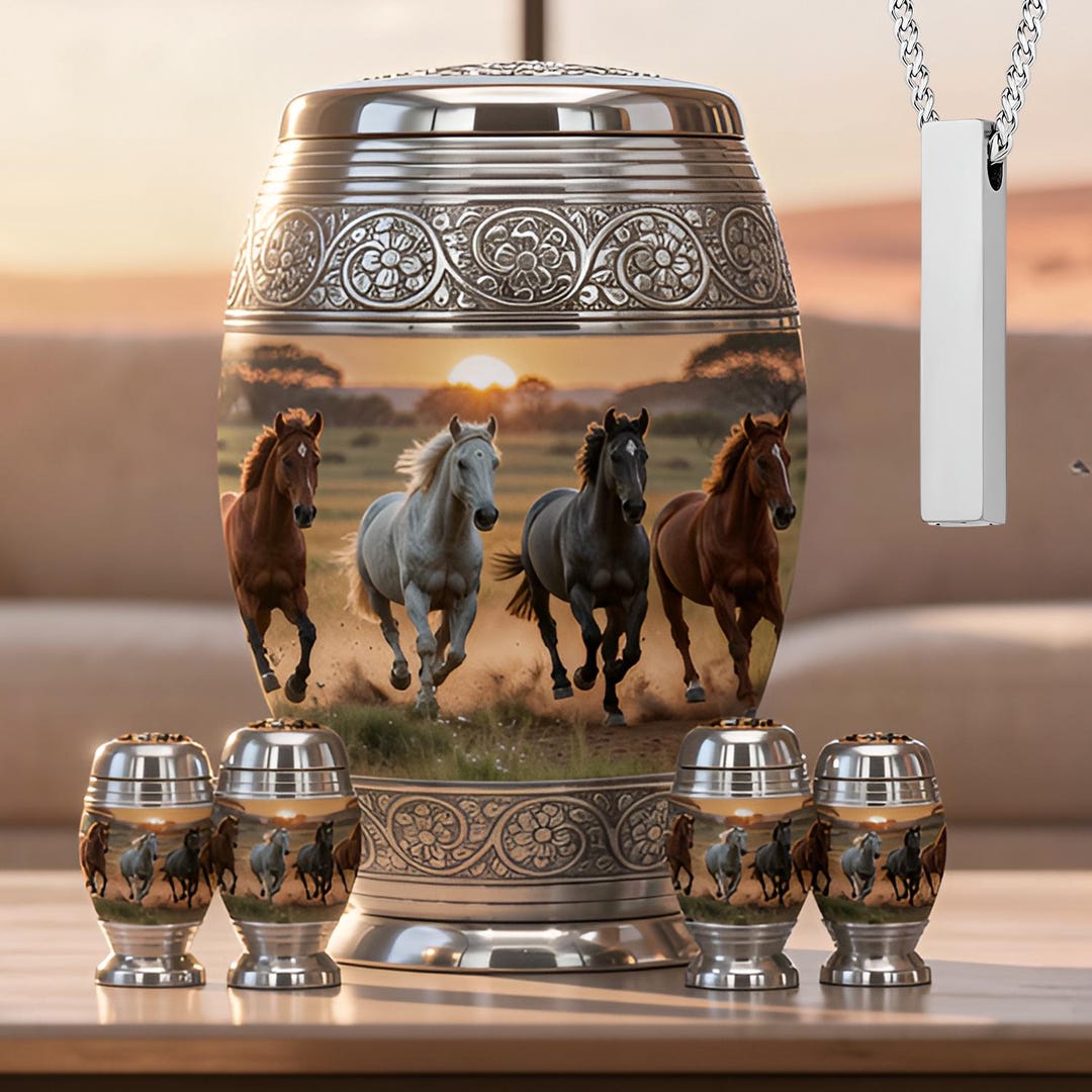 Horse Cremation Urns for Human Ashes – Personalized Large Urn, Keepsake ...