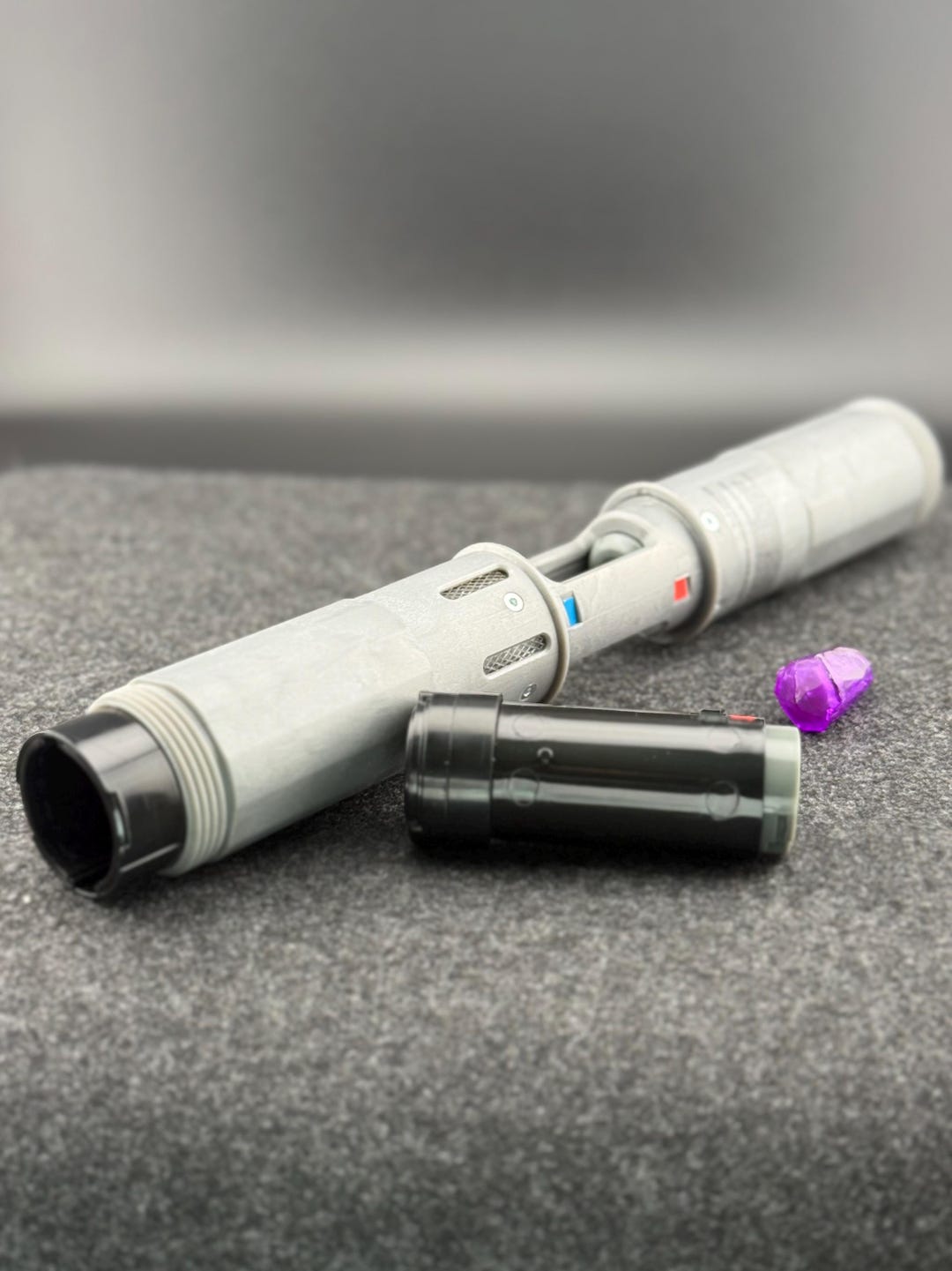 Lightsaber Chassis and Battery Pack With Violet White Crystal Bundle ...