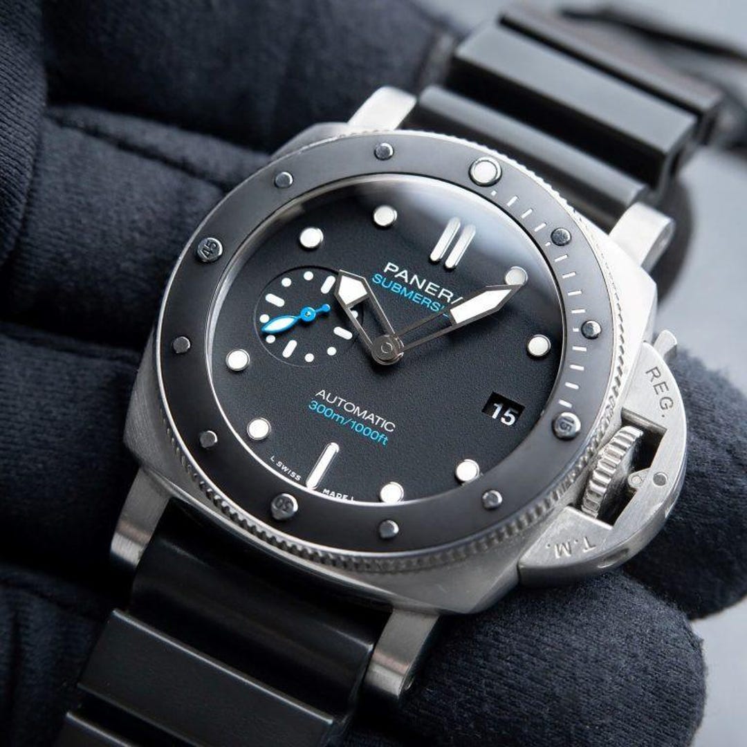 Panerai Luminor Submersible Black Dial Ceramic Bezel Steel Diver Pam683 ...