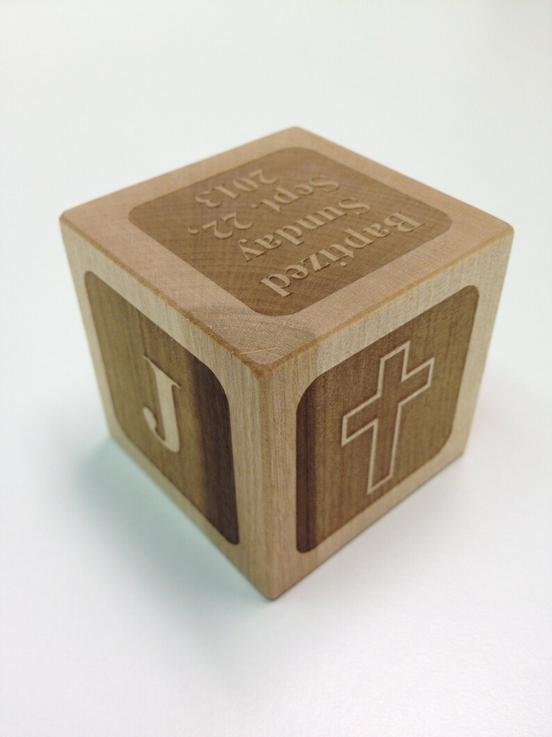 Personalized Wooden Baptism/Christening Block | Etsy