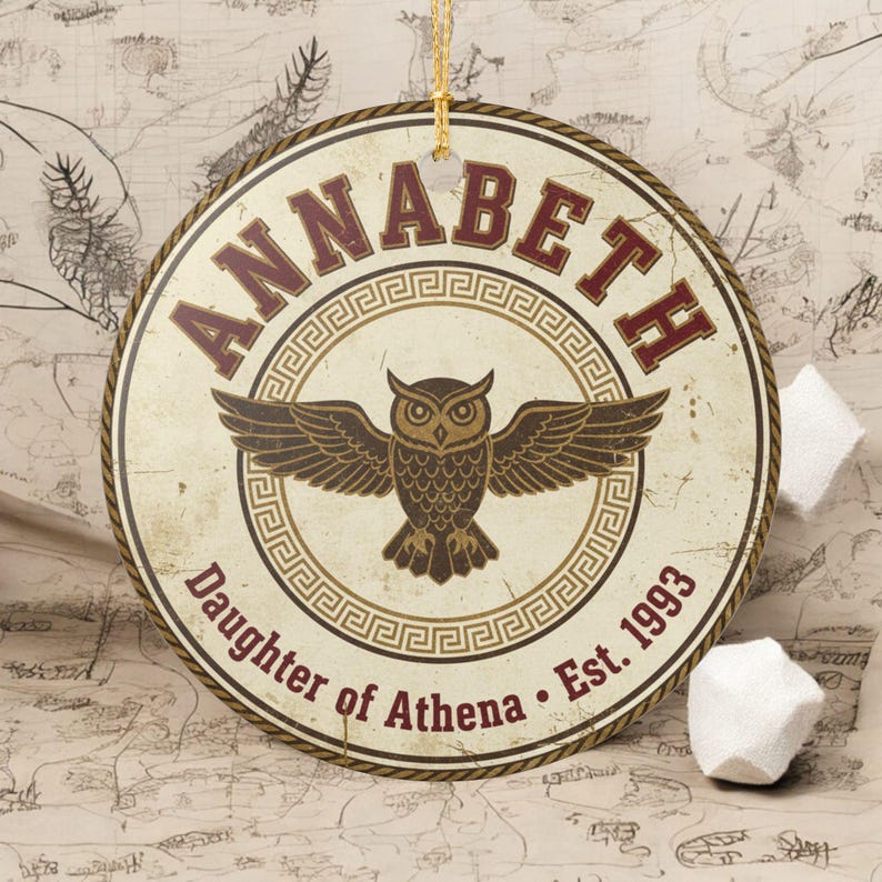 Percy Jackson Ornament - Annabeth Owl Crest, Daughter of Athena - Etsy