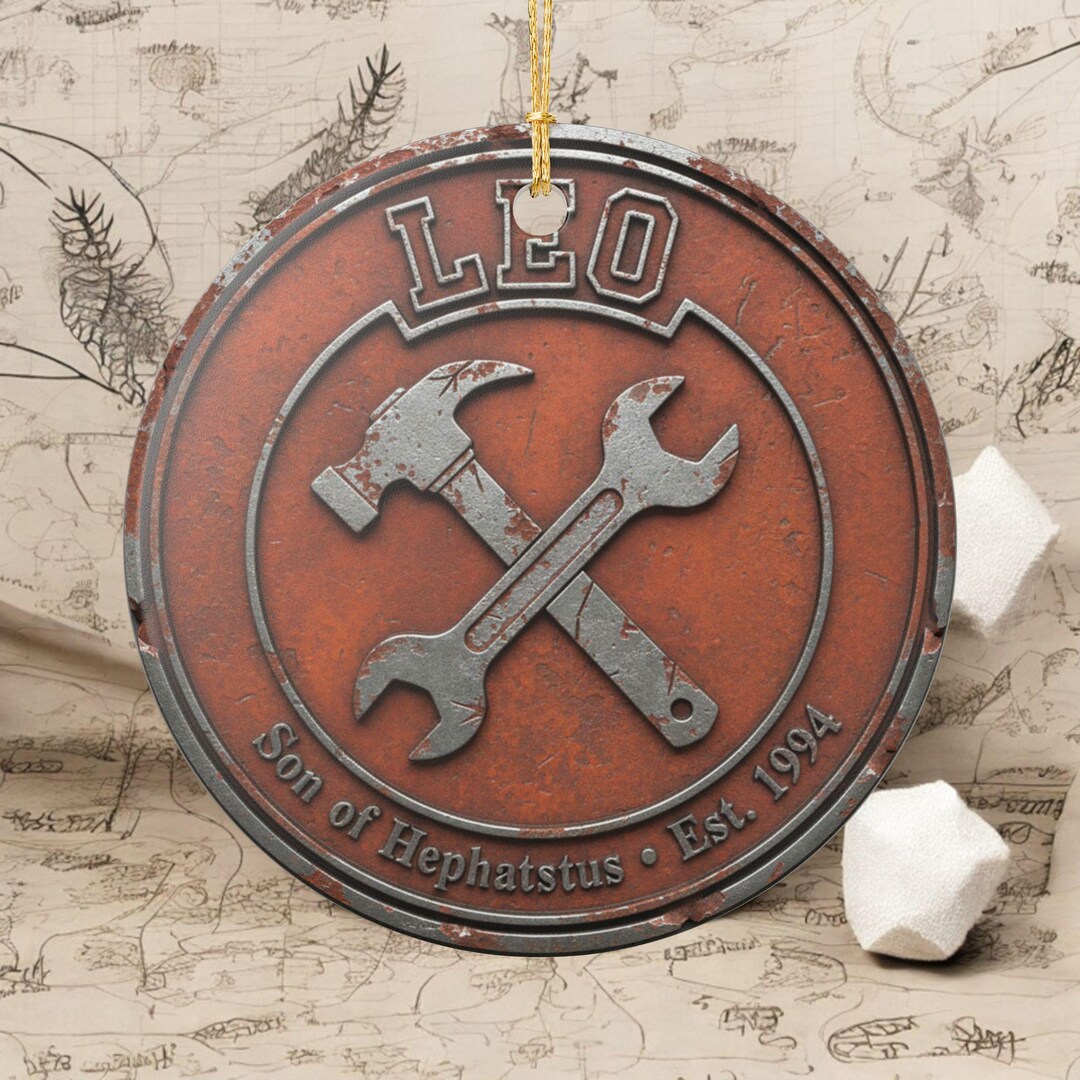 Percy Jackson Ornament - Custom Name Leo Valdez Forge Crest - Etsy