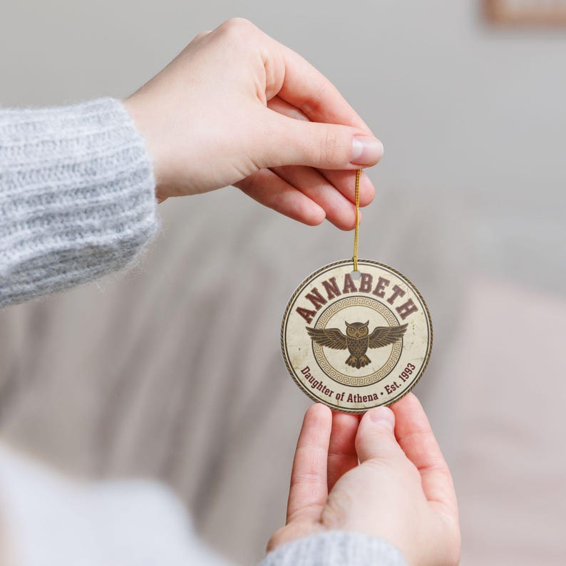 Percy Jackson Ornament - Annabeth Owl Crest, Daughter of Athena - Etsy