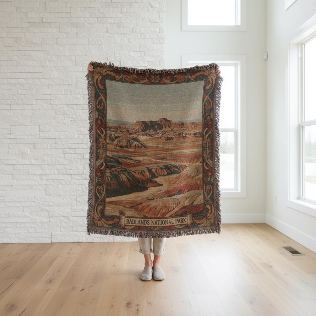 Badlands National Park Woven Cotton Throw Blanket - Etsy