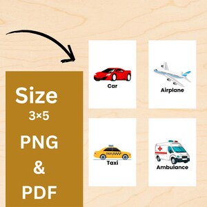 20 Vehicles Flashcards Real Pictures of Transportation for Kids ...