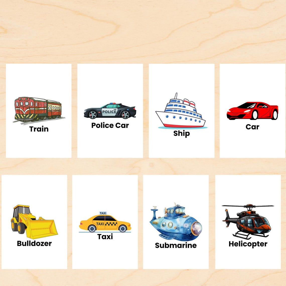 20 Vehicles Flashcards Real Pictures of Transportation for Kids ...